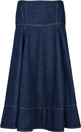 Topshop Jupe &eacute;vas&eacute;e en denim de coton m&eacute;lang&eacute;