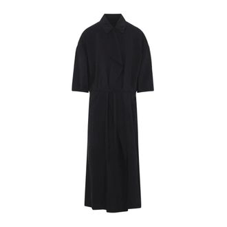 Christophe Lemaire Femme, Robes, Noir, Taille: 38 FR Asymmetrical Shirt Dress