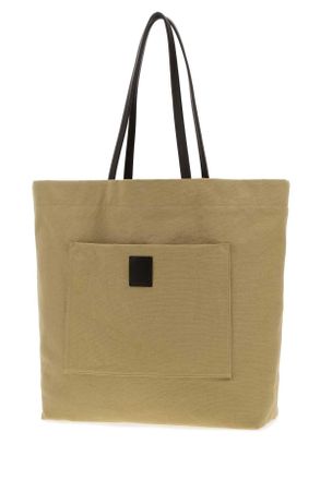 The Row Mens Khaki Canvas Tori Shopping Bag Cretadarkbrownans Borse A Tracolla