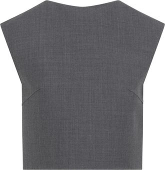 Jil Sander Femme, Tops, Gris, Taille: 42 FR Wool and Silk Top