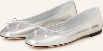 Jimmy Choo London Ballerinas Elme Mit Schmucksteinen Und Perlen silber