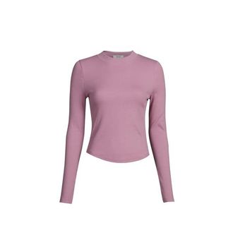 Topshop Top uni &agrave; manches longues en coton m&eacute;lang&eacute;