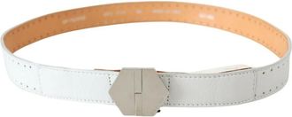 Gianfranco Ferre Femme, Accessoires, Blanc, Taille: ONE Size Hexagon Logo Buckle Waist Belt