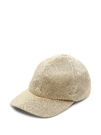 Prada casquette à logo strassé (années 2020) - Or