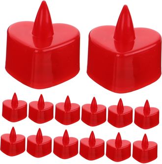 OSALADI 24st Batterie Teelichter Votivkerzen Elektrische Fensterkerzen Herzförmige Lichter Kerzen Herz Kerze Hochzeitsdekoration Romantische Led-kerzen Rote L