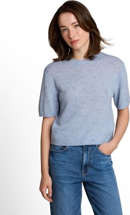 Tom Tailor Denim V-Ausschnitt-Pullover TOM TAILOR DENIM, Damen, Gr. XXL, blau (foggy sky blau melange), Strick, Obermaterial: 50% Polyester, 24% Polyacryl, 20% Polyami