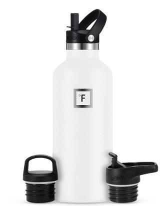 Iron Flask Edelstahl Trinkflasche mit 3 Deckel - Auslaufsicher Thermosflasche - Metall Wasserflasche Doppelwandig Isoliert BPA-freie fur Sport Schule Fitness Cam