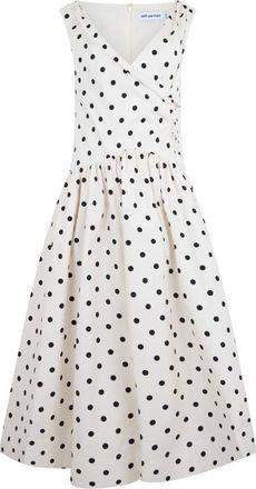 Self Portrait Femme, Robes, Blanc, Taille: 42 FR Robe midi &agrave; pois