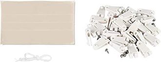 Relaxdays Sonnensegel rechteckig, wasserabweisend, UV-beständig & Windhager Laufhaken für die Befestigung von Sonnensegel oder Seilspannmarkise, 30 STK Set mit 