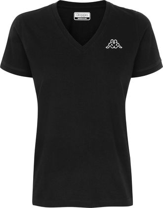 Kappa Damen Logo Cabou T-Shirt, Schwarz, XXL