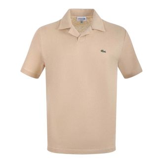 Lacoste Classic Fit Baumwoll-Leinen-Polo - - Tops - Herren - Beige - L