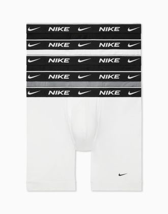 Nike Essential - Lot de 5 boxers en coton - Noir/blanc/gris-Multicolore