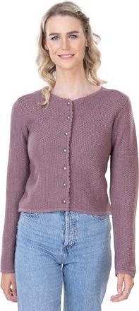 Sch&ouml;neberger Trachten Couture Veste en tricot pour femme, veste traditionnelle cintr&eacute;e en laine de style maison de campagne pour Oktoberfest, veste Dirndl Lena, Rose, XXL