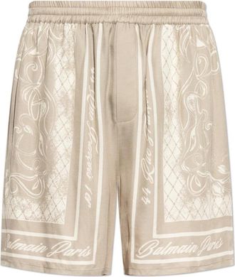 Balmain Homme, Shorts, Beige, Taille: 2XL Short Pyjama Foulard Imprim&eacute;