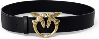 Pinko Pinko, Femme, Accessoires, Noir, Taille: ONE Size Ceinture Large en Cuir &agrave; la Taille