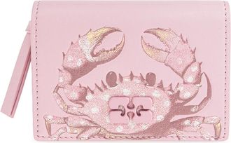 Ganni Femme, Accessoires, Rose, Taille: ONE Size Bou Crab-Print Wallet