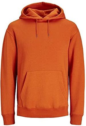 Jack & Jones Pull &agrave; Capuche Soft Sweat Basic de pour Homme, Couleurs:Orange, Taille Chandail:XS
