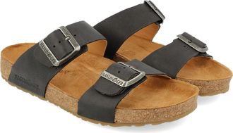 Haflinger Bio Andrea Leder Pantolette Sandale Country Schwarz (1688), Gr 41