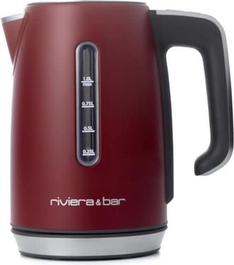 Riviera & Bar riviera&bar, Bouilloire Inox TR 1L Rouge, Puissance 2000W, Temp&eacute;rature R&eacute;glable 13 Niveaux, Affichage Digital, S&eacute;curit&eacute; Surchauffe, &Eacute;conomie d&Eacute;nergie,