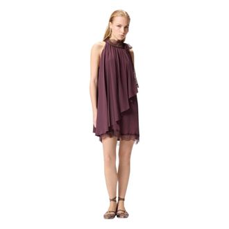 Pinko Pinko, Femme, Robes, Violet, Taille: 36 FR Mirtillo Abito Crepe de Chine