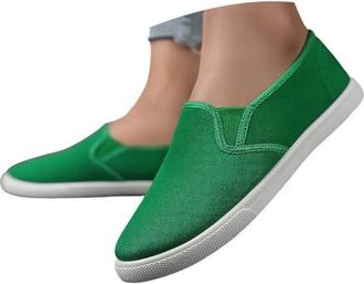 Generic Chaussures basses &agrave; enfiler pour femme - Baskets tendance en toile d&eacute;contract&eacute;es pour femme - Confortables - Respirantes - Semelle int&eacute;rieure rembourr