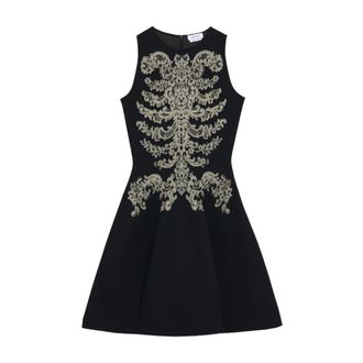 Alexander McQueen Lace Ribcage Jacquard Mini Kleid - - Dresses - Damen - Schwarzk - XS
