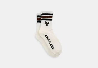 Coach Sport Viertel-Crew-Socken f&uuml;r Frauen in Wei&szlig;