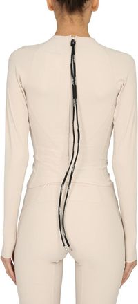 AMBUSH Long Sleeve Polo Neck with Back Zip T-Shirt - Beige