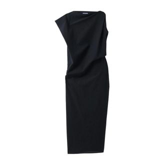 Jacquemus Femme, Robes, Noir, Taille: 34 FR La Robe Midi Drap Asym&eacute;trique