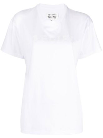 Maison Margiela t-shirt en jersey à logo imprimé - Blanc