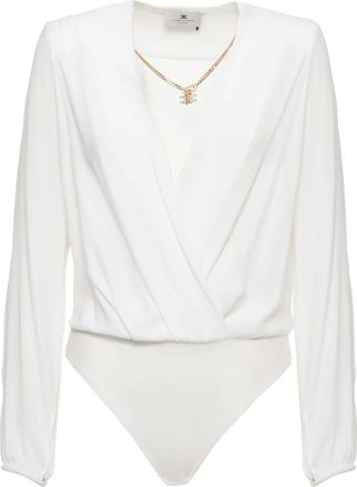 Elisabetta Franchi Femme, Tops, Blanc, Taille: 40 FR Viscose Body Shirt