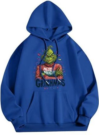 Generic Le Grinch Sweat A Capuche Femme Deguisement Hiver Polaire Sweet Sweatshirts Noel Plaid Pulls Costume Moche Christmas Pilou Pull 2025 Noël Vetement Vêt