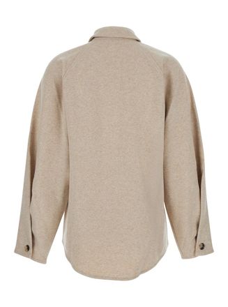Max Mara Womens Beige Cashmere Cardigan With Classic Collar Elastane Tops Top