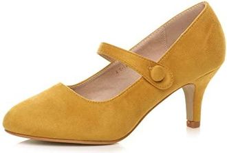 Ajvani Femme Moyen Haute Talon Sangle Babies Travail f&ecirc;te &eacute;l&eacute;gant Chaussure Taille 5 38