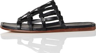 Find. FIND Lattice Leather, Offene Sandalen, Schwarz (Black), 38 EU (5 UK)