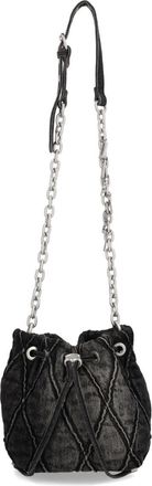 Diesel Womens Charm-D Bucket S Bag Black Cotton Shoulder