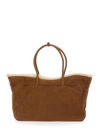 Margesherwood Shearling-Lined Cow Leather Shoulder Bag - Beige