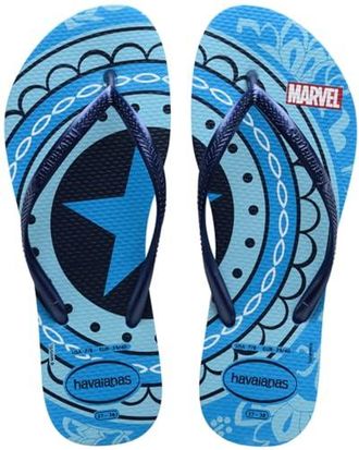 Havaianas Slim Marvel, Tongs Confortables, Durables et Légères, Design Avec les Super-héros Marvel, Semelle Antidérapante, Femme