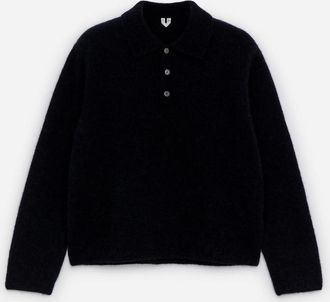 Arket Poloshirt Aus Alpakawolle Und Wolle -Blau