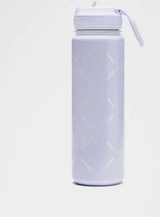 lululemon Bouteille deau Back to Life 710 ml avec paille Imprimé - Bleu