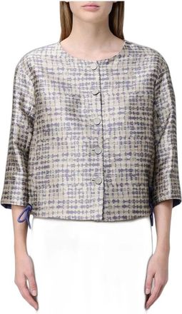 Emporio Armani Jacquard-Jacke mit geometrischem Motiv - - Jackets - Damen - Beige - XS