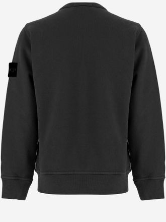 Stone Island Boys Cotton Sweatshirt With Logo Black Hoods & Sweatshirts