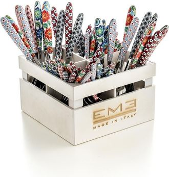eMe Eme You & Me Real Blend Service 24 St&uuml;ck 6 Pl&auml;tze Tisch Farben sortiert Made in Italy Gabel Messer L&ouml;ffel L&ouml;ffel