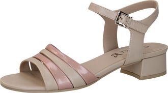 Caprice Damen Sandalen mit Absatz aus Leder Festlich, Beige (Beige/Pink), 38.5 EU