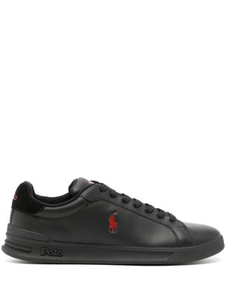 Polo Ralph Lauren baskets basses &agrave; logo brod&eacute; - Noir