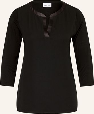 Comma Comma Blusenshirt Im Materialmix Mit 3/4-Arm schwarz