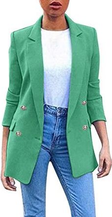 Generic Vestes d&eacute;contract&eacute;es pour femmes 2026 avec poche drap&eacute;e sur le devant, Vert, XXL