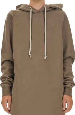 Rick Owens 100% Cotton Oversized Hoodie Sweatshirt - Beige