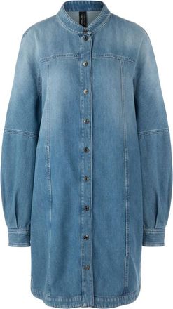 Marc Cain Femme, Robes, Bleu, Taille: 40 FR Mini-robe en jean avec petit col montant