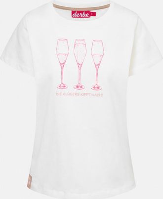 Derbe Derbe T-Shirt Die Kl&uuml;gere Damen Wei&szlig; GOTS Organic